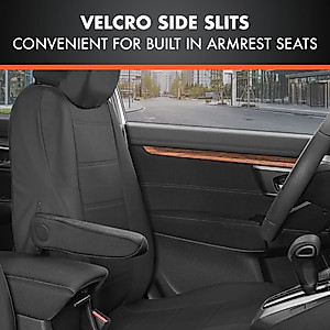 BDK carXS Black Leather Car Seat Covers Full Set, 9-Piece Faux Seat Covers for Cars, Includes Front and Back Seat Cover, Automotive Seat Covers for Trucks SUV