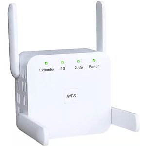 WiFi Extender WiFi Booster Indoor/Outdoor Repeater Signal Booster 1200Mbps WiFi Amplifier Long Range High Speed 5G/2.4G WiFi Internet Connection (White)