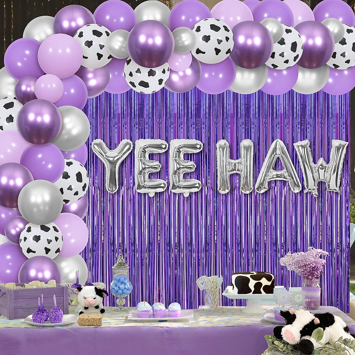 Cheereveal Cowgirl Bachelorette Party Decorations Purple, Yeehaw Bachelorette Balloon Garland Kit, Nashville Bachelorette Party Decorations Disco Cowgirl for Western Bridal Shower Party Supplies