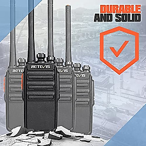 Retevis H-777S Walkie Talkies for Adults, 2 Way Radio Long Range, Walkie Talkies with Earpiece and Mic Set,USB Charging Base,Rugged Walkie Talkie Rechargeable for School Security Church (10 Pack)