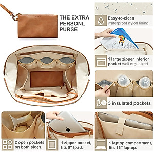 miss fong Diaper Bag Tote, Hospital Bag Essentials for Mom,Mommy Bag,Maternity Bags with Large Capacity and Multiple Pockets(Brown)