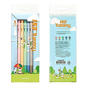 MONAMI 153 Yummy Ballpoint pens 0.5mm 5 Body colors Ink 5 colors