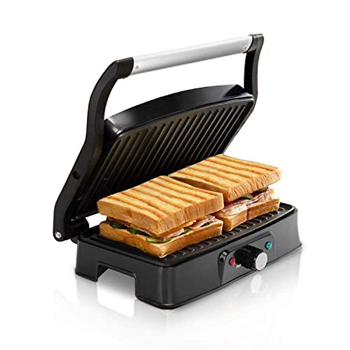 Electric Panini Press Indoor Grill Sandwich Maker + Toaster 2 Slice Wide Slots Best Rated Prime Toasters