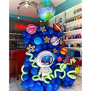 2 Pcs Astronauts Shaped Big Mylar Foil Balloon Universe Space Theme Birthday Party Decorations