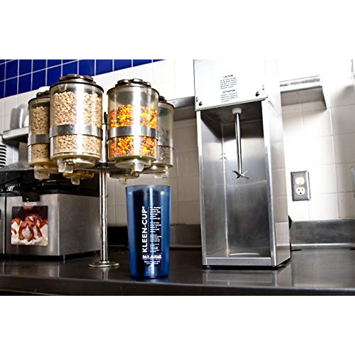 San Jamar KLC28C Kleen Spindle Mixer Sanitizing Cup, 4" Diameter x 7-3/4" Height