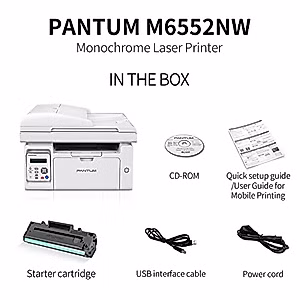 Pantum M6552NW Laser Printer All in One, Print Scan Copy with Mobile Printing and Auto Document Feeder, Monochrome Laser Printer, Speed up to 23 ppm