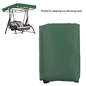 Waterproof Foldable Swing Canopy, 210D Silver Coated Oxford Cloth Swing Canopy Cover, Outdoor Swing Sun Shade for Garden (Dark Green)