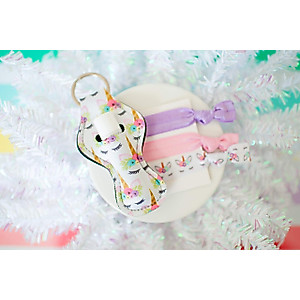 Daisy Lane Christmas Stocking Stuffer for Women Teen Girl, Small Gift Set for Kid, Keychain Hair Tie (Unicorn)