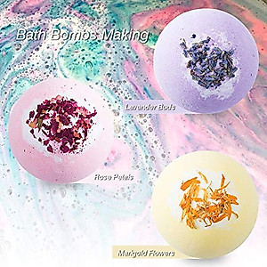 Dried Flowers, 18 Pack Natural Dried Flower Herbs Kit for Bath, Bomb, Soap, Resin, Candle Making, Include Rose Petals, Rosebuds, Lavender, Jasmine Flowers, Lily, Lemon Slice and More