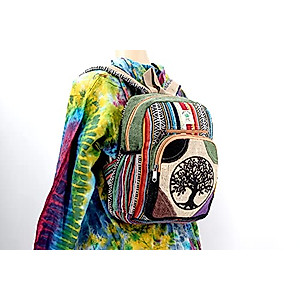 Unique Design100% Himalaya Hemp Backpack Small Backpack Hippie Backpack Festival Backpack Hiking and Tablet Backpack FAIR TRADE Handmade with Love.