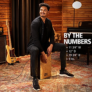 Meinl Pickup Cajon Box Drum with Internal Strings for Snare Effect - NOT MADE IN CHINA - Makah Burl Frontplate / Baltic Birch Body, Woodcraft Professional, 2-YEAR WARRANTY (PWCP100MB)