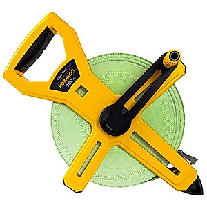 Komelon 6633 Open Reel Fiberglass Tape Measure, 300-Feet, Yellow