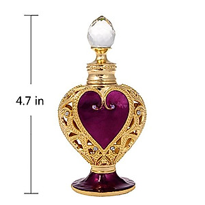 YU FENG Heart Shape Enameled Empty Refillable Perfume Bottle (purple)