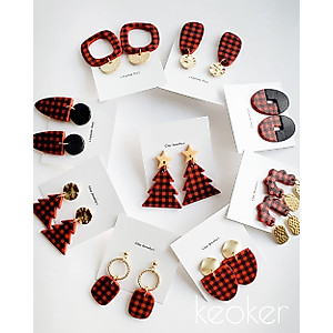 KEOKER Buffalo Plaid Silk Screen for Polymer Clay, Checker Silk Screen Stencils for Polymer Clay, Printing on Clay & Other Jewelry Clay Earrings Decoration, Each 6" X 3.8" (Buffalo Plaid)