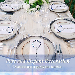 Sureio 100 Pcs Baptism Favors Set Baptism Rosary Set Including 50 Mini Rosary Baptism Favors 50 Organza Bags for Baby Shower Wedding Supplies Gifts for Christening Weddings First Communion Gift