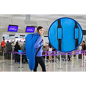 Travel Gate Check Bag For Airplane - Umbrella Stroller Size 45x12x16 600D Nylon Waterproof, Adjustable Shoulder Strap, Blue
