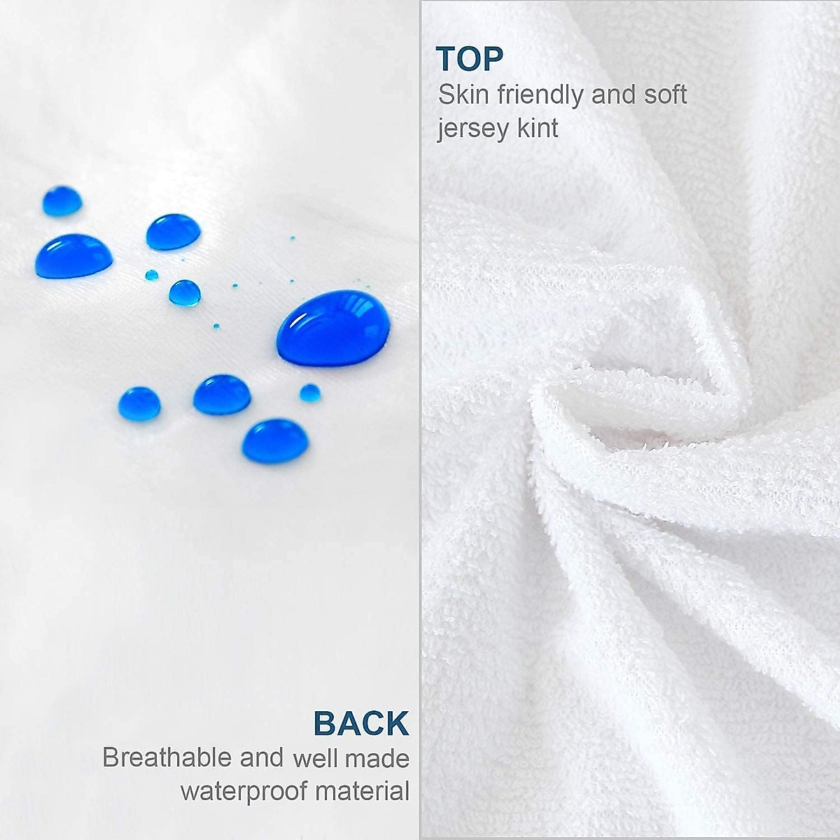 Moonsea Full Size Mattress Protector Zippered, Soft Terry Surface Mattress Cover for Kids, 6-Side Waterproof Mattress Encasement, Well Made Zipper, Noiseless, for Full Mattress (10-14 Inch) 54 * 75
