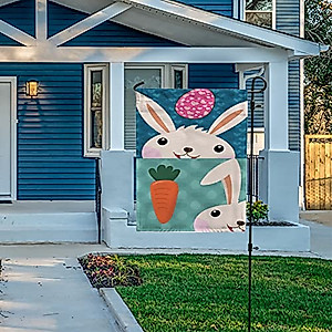 My Little Nest Seasonal Garden Flag Retro Easter Bunny Vertical Garden Flags Double Sided for Home Farmhouse Yard Holiday Flag Outdoor Decoration Banner 12"x18"