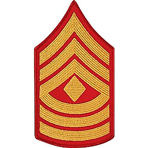United States Marine Corps USMC Chevron Gold Embroidered on red 1st SGT 1st Sergeant