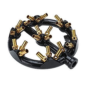 Mono-gatari Propane Gas Jet Burner 23 Tips Cast Iron Body Round Nozzle Jet Burner for Wok Range,Stir Fry,Grilling 0.5mm Hole Up 100,000 BTU
