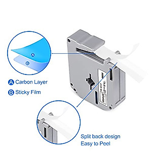 Nodisem Compatible Label Tape Replacement for Brother P-Touch M Tape 12mm 0.47 Inch White M231 MK231 M-231 M-K231S 12mm 0.47 Inch Black on White use for Brother Label Maker PT 80 90 65 M95 3-Pack