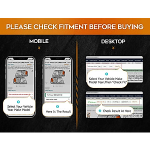 LBRST Headlight Assembly For GMC Sierra 1500 1999-2006 For GMC Sierra 1500 Classic 2007 Black Housing Clear Reflector Clear Lens Driver and Passenger Side Headlamp