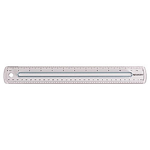 Westcott 00402 Smoke Gray Plastic Ruler with Finger Grip, 12 Inch