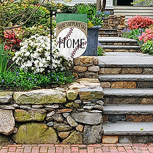 Dicksons There's No Place Like Home White Baseball 19 x 13 Small Polyester Outdoor Hanging Garden Flag