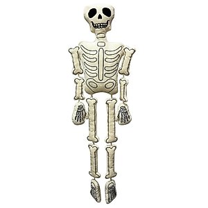 bigmon: 43 inch Skull and White Bones; Head Structure of White Bone Man; Stuffed Plush Toys; Halloween Plush Skeleton (110cm); Shelf Decoration, Handmade Halloween Decorations, Plush Skeleton Dolls