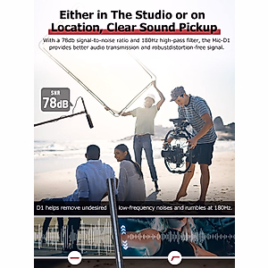 SYNCO Condenser Shotgun Microphone, Mic D1 Video Camera XLR Shotgun Microphone for DSLR Camera Camcorder, Super Cardioid Directional Mic