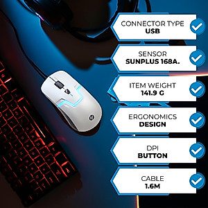 HP Wired Gaming Mouse, PC Gaming Mice, High Performance Mouse Gamer with Optical Sensor, 3 Buttons, 7 Color LED for Computer Notebook Laptop Office Home