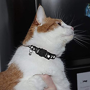 Upgraded Version - Reflective Cat Collar with Bell, Set of 6, Solid & Safe Collars for Cats, Nylon, Mixed Colors, Pet Collar, Breakaway Cat Collar, Free Replacement (6-Pack)