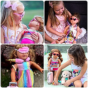 GIFTINBOX 29PCS 18 Inch Girl Doll Clothes and Accessories-Travel Play Set for Dolls, Doll Stuff with Clothes, Luggage, Swimsuit, Wallet cashes... Gifts for Girls Birthday, Christmas