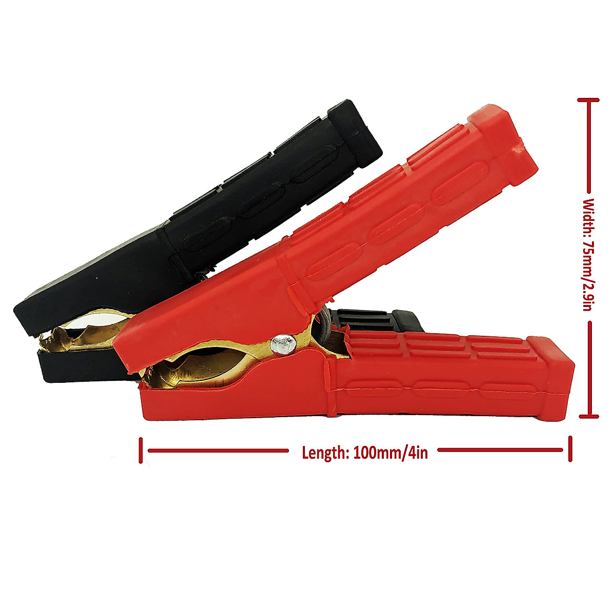 Jumper Cable Battery Clamps Crocodile Clamp brass Clamps 100A/800A/1500A Car Battery Charger Clamps Power Replacement Battery Alligator Clips Jumper Cables Clamp-S（100-500A）