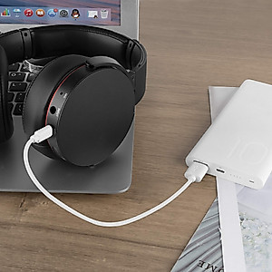 Geekria USB Headphones Short Charger Cable Compatible with Sony MDR-XB950B1 XB650BT WH-CH700N 1000XM2 MDR-1000X Charger, USB to Micro-USB Replacement Power Charging Cord (1ft / 30cm 2Pack)