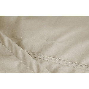 Eevelle Meridian Patio Round Table Cover with Marine Grade Fabric - Waterproof Outdoor Firepit Cover - Furniture Set Covers for Dining Table - Easy to Install - ( 30"H x 98"D, Khaki)