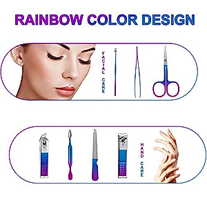 CGBE Manicure Set Nail Clippers Pedicure Kit Men Women Grooming kit Manicure Professional Tools Gift 7Pcs with Luxurious Travel Case