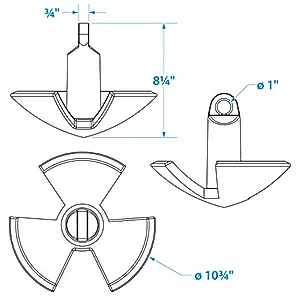 Seachoice River Anchor, Black Vinyl Coated Cast Iron, 20 Lbs.