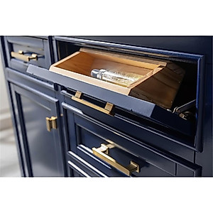 Design Element Milano 54" Single Sink Blue Bathroom Vanity and Quartz Countertop