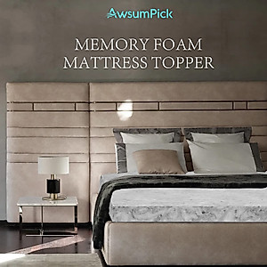 AwsumPick Memory Foam Mattress Topper Twin XL 2 Inch, Charcoal Infused Mattress Pad for College Dorm, Soft Extra Long Twin Bed Toppers, CertiPUR-US Certified