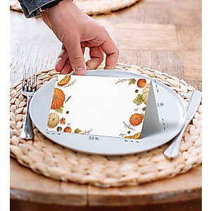 Thanksgiving Place Cards (3.5 x 2 in) 25 pcs, Table Name Cards for Thanksgiving Party, Seating Name Cards, Food Labels, Scored for Easy Folding, Thanksgiving Party Supplies, Fiesta Party - SJK010