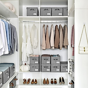 GRANNY SAYS Bundle of 3-Pack Fabric Storage Bins with Lid & 3-Pack Storage Bins for Closet Organization