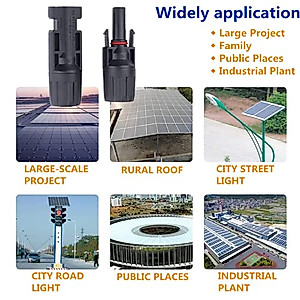 NTNXCXY 40PCS/20Pairs PV Solar Panel Connector Waterproof IP67 Male/Female 1000V 30A Mc-4 Solar Panel Cable Connectors