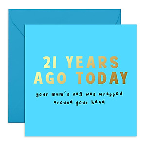 CENTRAL 23 - Funny 21st Birthday Card for Her - '21 Years Ago' - Funny 21st Birthday Cards for Him - Son Birthday Card - Daughter Birthday Card - Comes with Fun Stickers