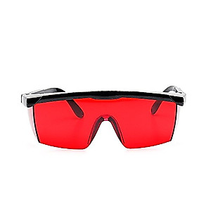 Huepar GL01R Red Laser Enhancement Glasses - Eye Protection Safety Glasses for Red Laser Level, Rotary and Multi-Line Laser Tools - Goggles with Adjustable Temple (Protective Box Included)