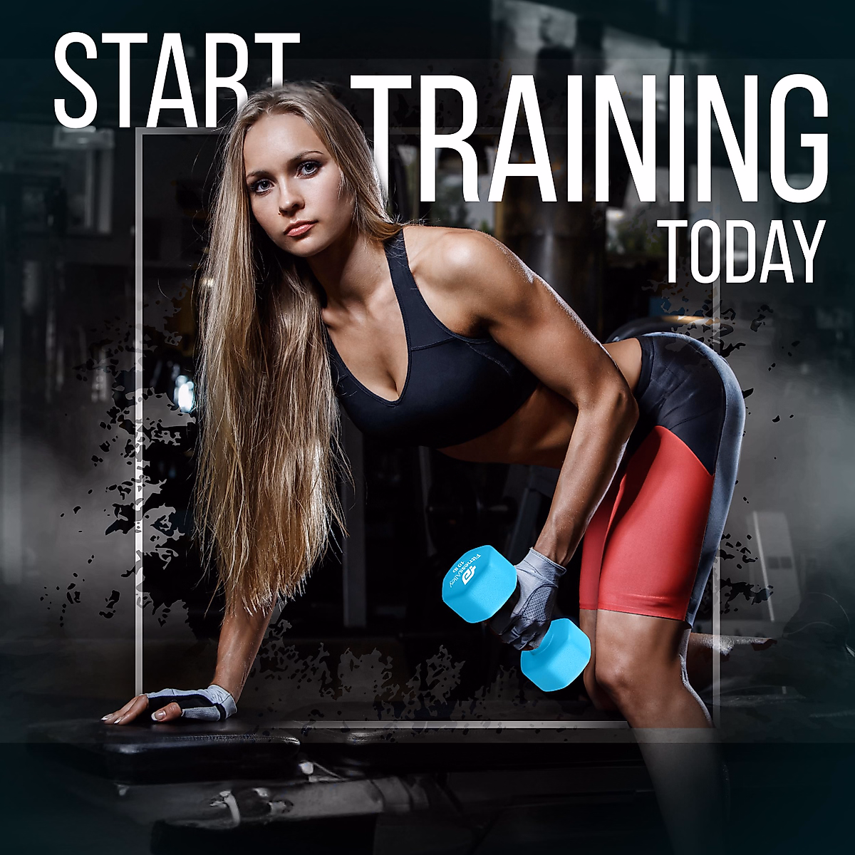 Fitness Alley Neoprene Dumbbell 5 Pairs 3LB, 5 LB, 8LB, 10LB, 12LB Dumbbells Coated for Non Slip Grip - Hex Dumbbells Weight Set - Neoprene Hand Weight Pairs - Hex Hand Weights Neoprene Dumbbells