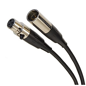 CablesOnline 6-inches Mini-XLR 3-Pin Male to Mini-XLR 3-Pin Female Pro Microphone Cable, XM-000