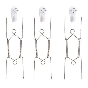 uxcell 3 Pieces Plate Hanger, 8 Inch Stainless Steel Invisible Wall Plate Hangers with 3Pcs Wall Hooks for Decorative Plates, Silver