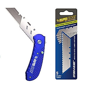 Rapid Edge Extend-A-Blade Utility Knife with Double Length Serrated Utility Blades