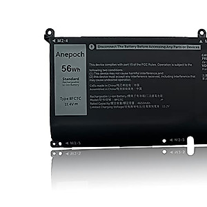 Anepoch 8FCTC Laptop Battery Replacement for Dell XPS 15 9500 Precision 5550 Alienware M15 R3 R4 M17 R3 R4 Series Notebook 69KF2 08FCTC 070N2F 70N2F 0P8P1P 0M59JH 0DVG8M 11.4V 56Wh 4650mAh